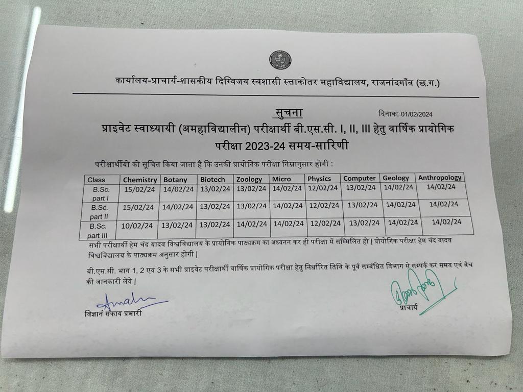 All Latest News- Govt. Digvijay Autonomous College | Rajnandgaon (C.G.)